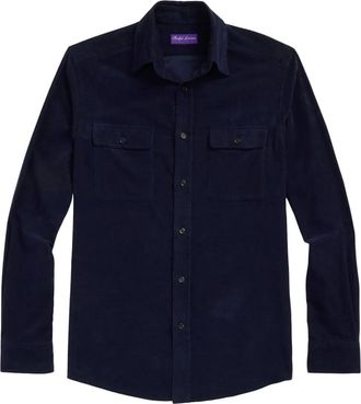 Ralph Lauren Purple Label Hemd aus Cord - Blau
