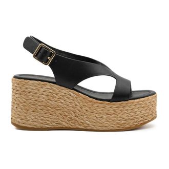 Paloma Barcel&oacute; Femme, Chaussures, Noir, Taille: 40 EU Sandale compens&eacute;e en raphia