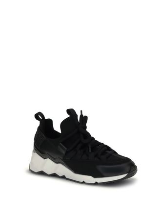 Pierre Hardy Womens Trek Cosmetic Sneakers Patent Kid Neoprene Calf Black