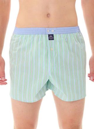 MC Alson Herren Boxershorts gr&uuml;n Baumwolle gestreift