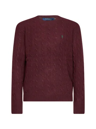 Polo Ralph Lauren Cable-Knit Wool & Cashmere Sweater - Burgundy