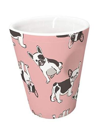 Nerthus Kitchenware FIH 505 Rosa Tasse, weisse Mops Hunde