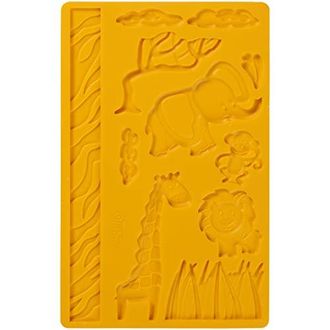 Wilton Fondant und Gum Paste Mold Jungle Animals, 3D Dschungeltiere Fondant Silikonform Kuchen Dekorieren - Blau - 19,7 x 12,5 cm