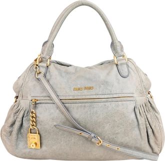 Miu Miu Crossbody Bags - Miu Miu Classic Leather Padlock Handbag - Gr. unisize - in Blau - für Damen