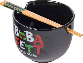 Silver Buffalo Star Wars Boba Fett Ramen Nudel-Reisschale mit Essst&auml;bchen, mikrowellengeeignet, 590 ml
