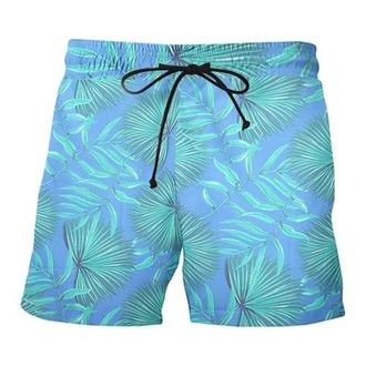 Generic Short de bain d&eacute;t&eacute; d&eacute;contract&eacute; confortable et ample imprim&eacute; &agrave; manches courtes pour homme d&eacute;contract&eacute; et doux pour les vacances, bleu, XXL