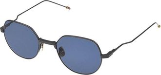 Thom Browne unisex, Accessoires, Gris, Taille: 48 MM Titanium Round Lunettes de soleil