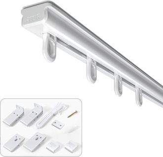 Sekey Gardinenstange Ausziehbar Gardinenschiene 1-läufig Alu-Vorhangschiene teleskopisch Vorhangstange Verstellbare Gardinenstange 70-120 cm 2 Stücks