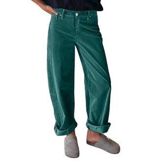 Generic Pantalon en velours côtelé pour femme - Coupe droite - Taille haute - Décontracté - Léger et respirant - Pantalon en velours côtelé confortable - Pant