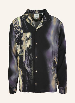 Carlo Colucci Carlo Colucci Oversize Hemd - Liquid Stitches Fiori schwarz