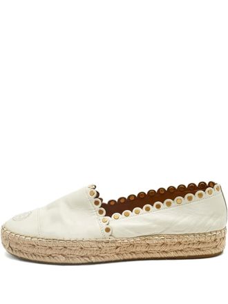 Tory Burch Espadrilles aus Leder - Wei&szlig;