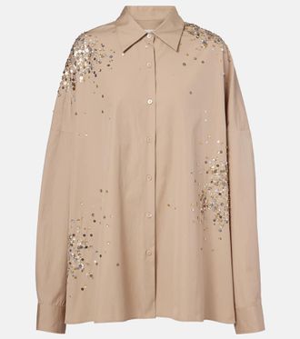 Dries Van Noten Chemise oversize en coton &agrave; sequins