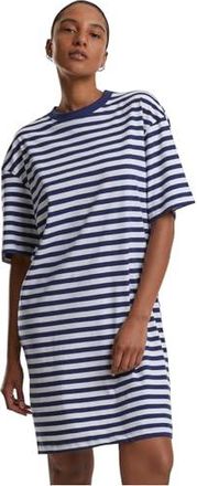 Urban Classics Robe à Rayures surdimensionnées pour Femme, Blanc/Bleu foncé, XL