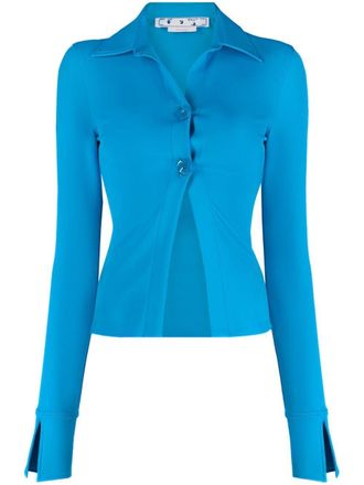 Off-white chemise Sleek &agrave; manches longues - Bleu