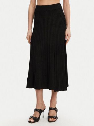 DKNY Faltenrock P4JRAT77 Schwarz Regular Fit