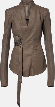 Rick Owens Blazer Hollywood aus Leder mit Schurwolle