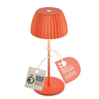 Briloner Riffle Mini LED Tischlampe kabellos IP44 mit Lichtkante, Touchdimmer, Akku tauschbar, Nachttischlampe, LED Lampe, Akku Lampe, German Design Award Winn