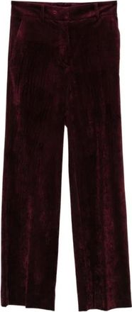Antonelli Pantalon Prunelli en velours c&ocirc;tel&eacute; - Femme - Pantalons - Rouge - Taille: 36 FR