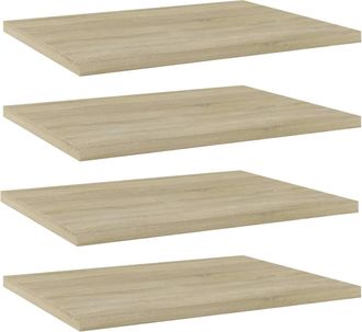 tidyard 4 STK. Bücherregal-Bretter Wandboard Wandregal Regal Regalboden Wand Board Ablage Hängeregal Schweberegal Sonoma-Eiche 40x30x1,5cm Spanplatte