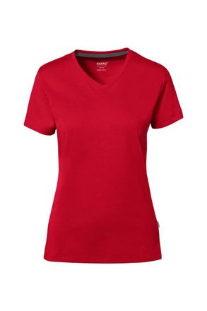 HAKRO Damen-V-Shirt Cotton-Tec, rot, XL