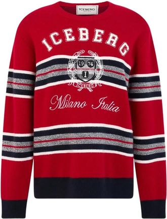 Iceberg Rundhals-Pullover - - Knitwear - Damen - Rot - S