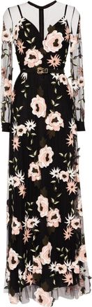 Elie Saab T&uuml;llkleid mit Blumenstickerei - Schwarz