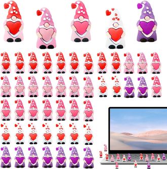 Generico Zwergenfiguren zum Valentinstag, 50 St&uuml;ck, sch&ouml;ne -Zwergstatuen mit Liebesherzen, Miniatur-Skulptur zum Valentinstag, f&uuml;r Hochzeiten, Tischdekoration,