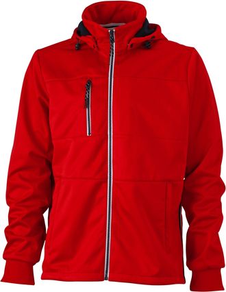 James & Nicholson JN1078 Mens Maritime Jacket Junge Softshell Jacke mit modischen Details XXL,Red-Navy-White