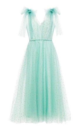 Monique Lhuillier Monique LHuillier Embellished Green Tulle Dress Size XS