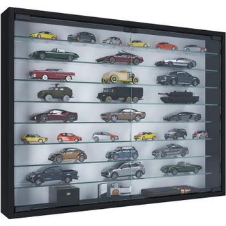 ebuy24 Ebuy24 - Vitrine murale Mandosa h. 60 x l. 80 x p. 10 cm Noir