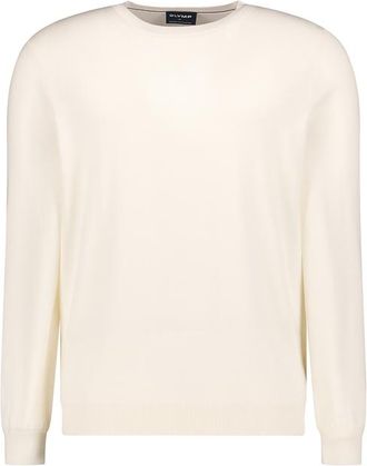 Olymp Herren Pullover wei&szlig; Merinowolle unifarben