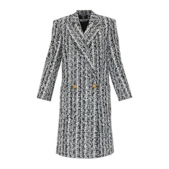 Balmain Femme, Manteaux, Noir, Taille: 36 FR Long Tweed Coat