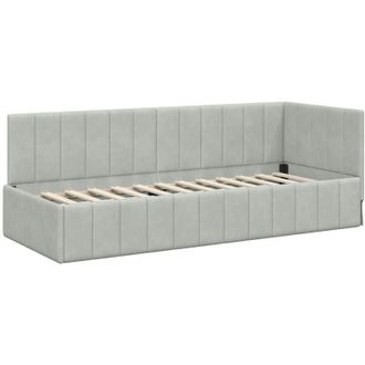 vidaXL Cadre de lit dangle Gris clair 80 cm x 200 cm tissu vidaXL