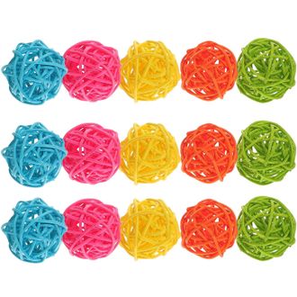 Garneck 15 St&uuml;ck Aromatherapie Rattankugeln 1,6 Zoll Nat&uuml;rliche Weiden Vasenf&uuml;ller Mehrfarbig Langlebige Tischdekoration und Bastelbedarf