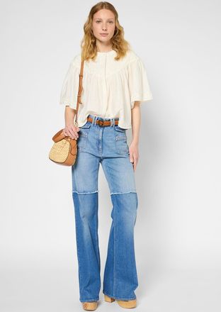 Gerard Darel Chemise en coton et soie &agrave; broderies - UGUETTE - Blanc