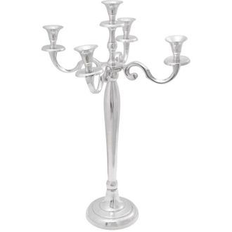 vidaXL Kerzenhalter Silber 39 x 39 x 60 cm Aluminium Vidaxl
