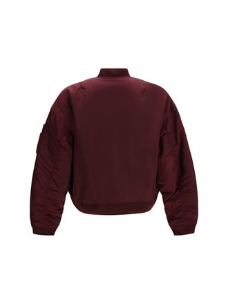 Dsquared2 Nylon Shiny Satin Bomber Jacket - Burgundy