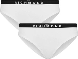 John Richmond Femme, Sous-v&ecirc;tements, Blanc, Taille: 40 FR Culottes Taille Moyenne, Lot de 2