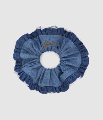 Ganni Chouchou Light Weight Denim Scrunchie Tint Wash