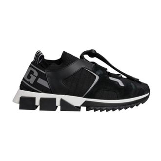 Dolce & Gabbana Schwarze Mesh Slip-On Sneakers - - Shoes - Damen - Schwarzk - 38 1/2 EU