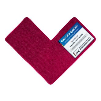 WohnDirect Badematte L-Form Eckdusche Pink - Eck-Badvorleger (Schenkelma&szlig; 100x100 cm) - Weicher Hochflor Teppich ums Eck, 50cm Breite (Versand aus DE)