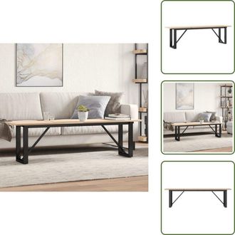 vidaXL The Living Store - Couchtisch O-Gestell 160x40x45 cm Massivholz Kiefer & Gusseisen - Holz Couchtisch - Kiefernholz Couchtisch - Massivholzt Tisch