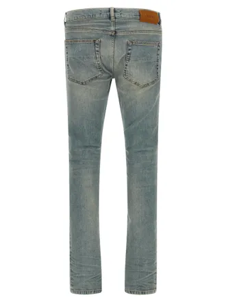 Amiri Flannel Distressed Jeans - Blue