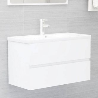 vidaXL Armoire d&eacute;vier Blanc 80x38,5x45 cm Agglom&eacute;r&eacute;