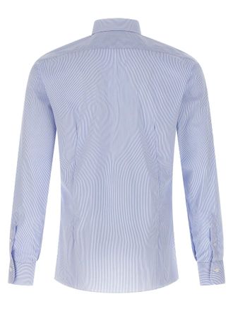 Barba Striped Cotton Poplin Shirt - Blue