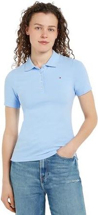 Tommy Hilfiger Polo Manches Courtes Femme Slim Fit, Bleu (Vessel Blue), XL