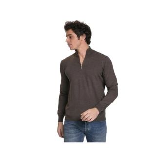 Gran Sasso V-Ausschnitt Strickware mit Rei&szlig;verschluss - - Knitwear - Herren - Braun - 2XL