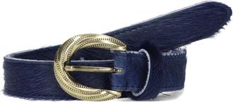 Notre-V Blauer Ponyhaar-Lederg&uuml;rtel - - Accessories - Damen - Blau - 75 CM