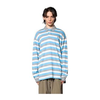 ERL Erl, Homme, Tops, Multicolore, Taille: XL Polo en maille &agrave; manches longues ray&eacute;