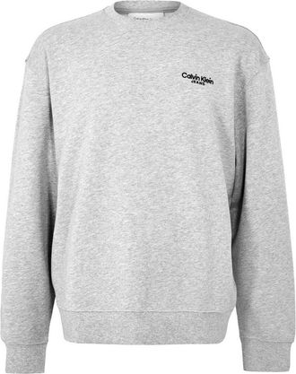 Calvin Klein Sweatshirt f&uuml;r Herren, Rundhalsausschnitt, Regul&auml;r (Grau meliert)